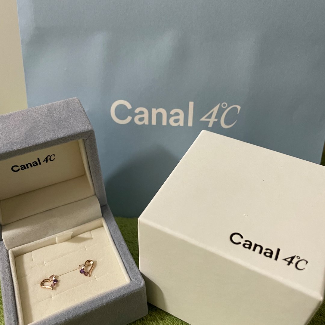 Canal 4°C 2月誕生石10K玫瑰金耳環 | Buy&Ship（香港）